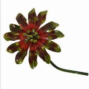 Jewelry | Vintage Enamel Metal Flower Pin Brooch | Poshmark